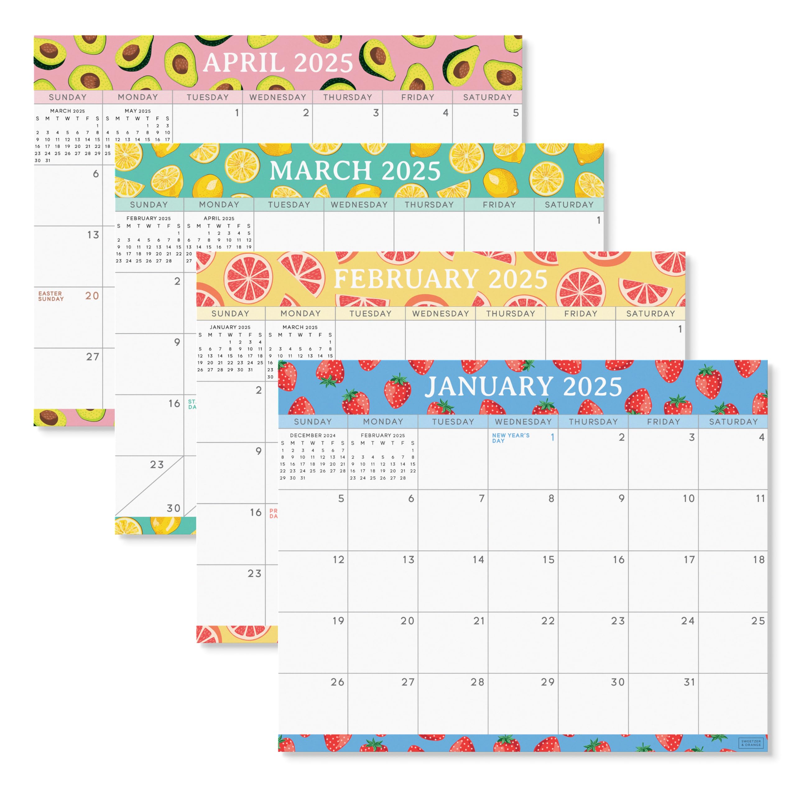 S&O Fresh Fruity Magnetic Fridge Calendar from January 2025-June 2026 ...