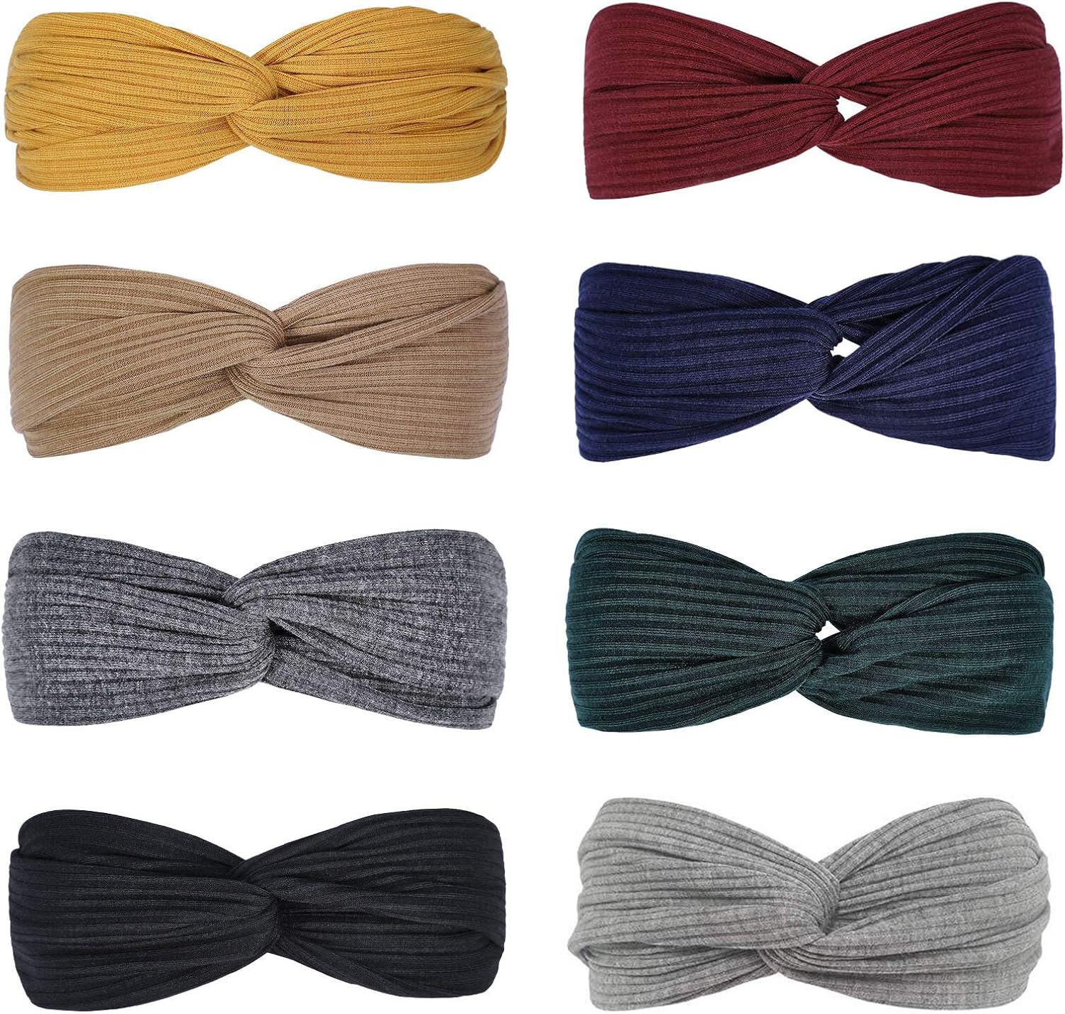 Huachi Headbands for Women Knotted Boho Stretchy Hair Bands for Girls ...