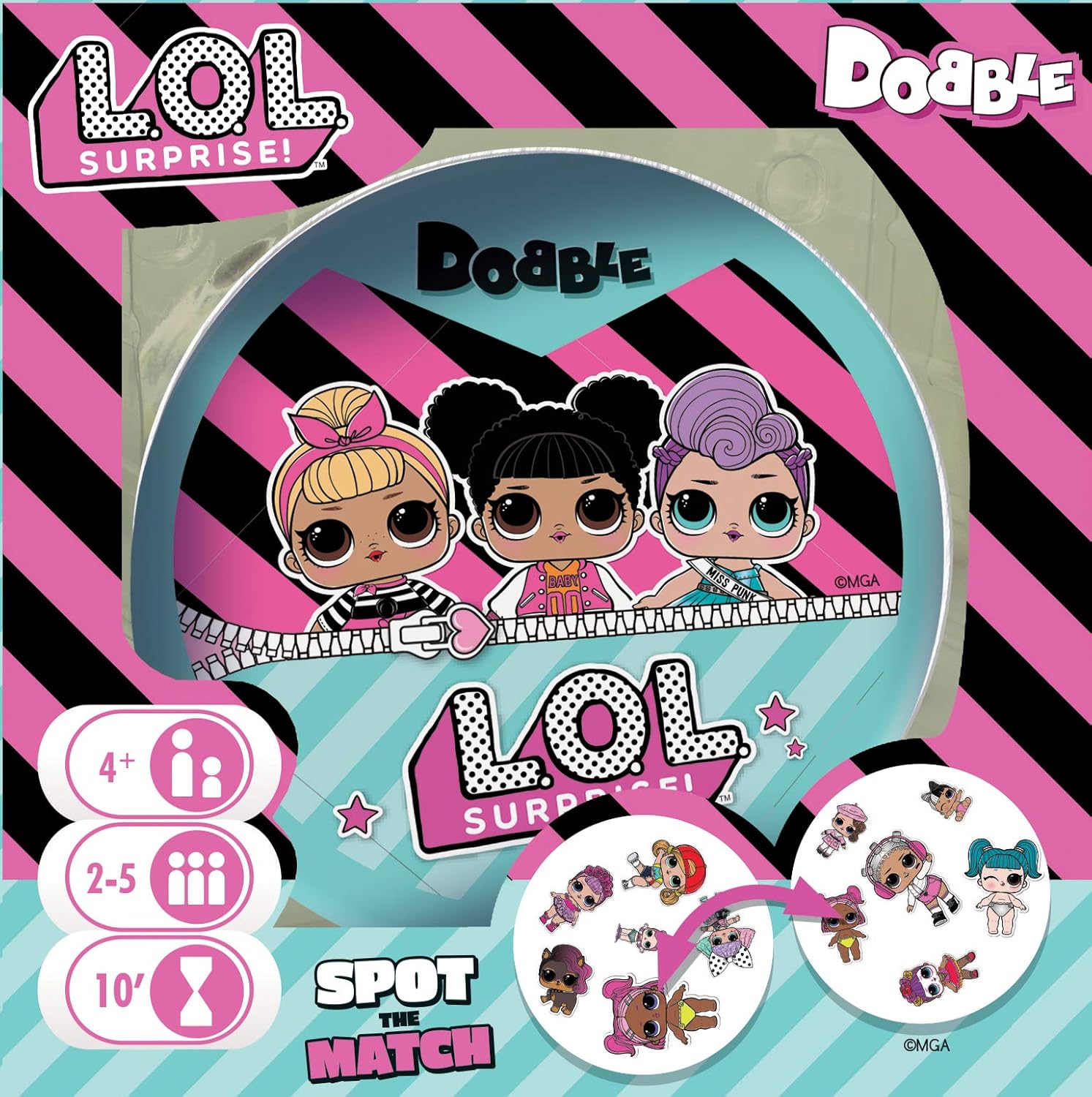 Asmodee | Dobble LOL Surprise | Card Game | Ages 6+ | 2-8 Players | 15 ...