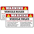 Amazon.com - 2 pcs Funny Vehicle Safety Warning Car Rules Sticker Decal ...