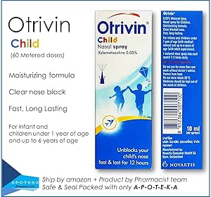 Amazon.com: Otrivin child Nasal Spray 0.05% (60 Meterd dose, 0.33 Fluid ...