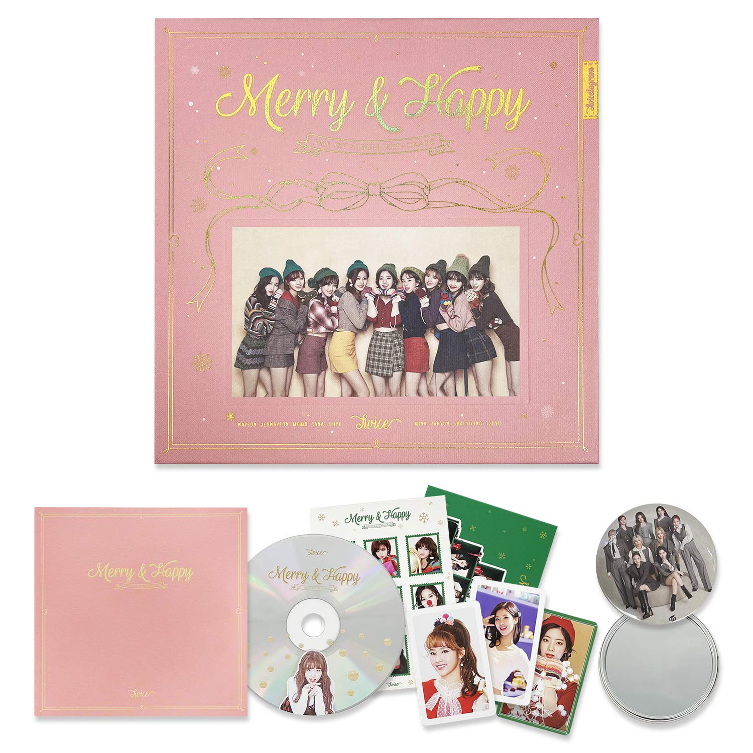 TWICE - TWICE 1st Repackage Album - Merry & Happy [ HAPPY Ver. ] CD ...