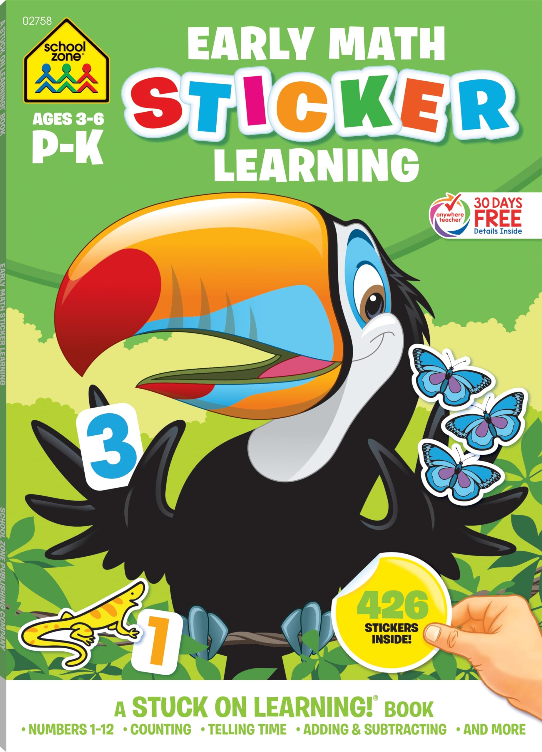 Mua School Zone - Math Stickers Workbook - 64 Pages, Ages 3 to 6 ...