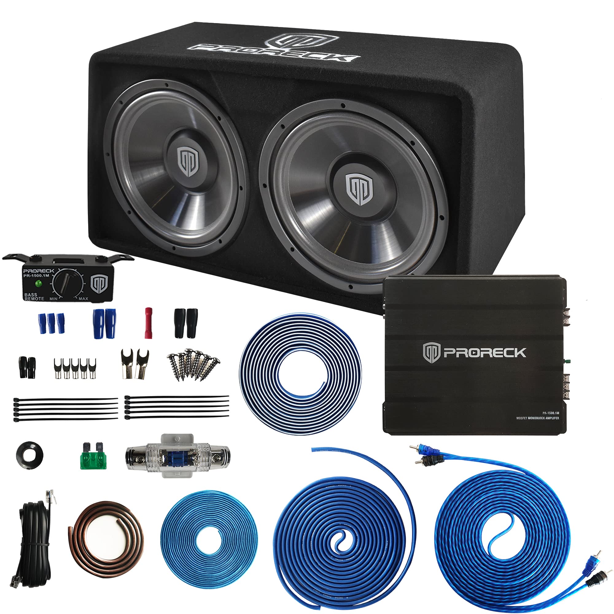 Mua PRORECK PR-122M Complete 1500W Dual 12" Car Subwoofer, Includes ...
