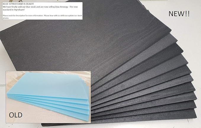 10mm Thick Modelling Foam Sheets by BluefoamUK | Hard and Dense Grey ...