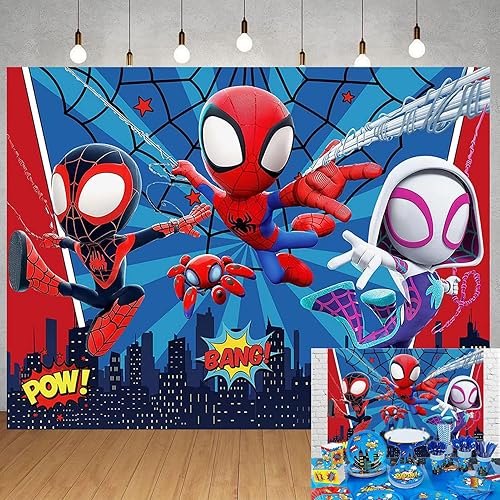 Spidey and His Amazing Friends Backdrop, 5 x 3 ft Superhero and His ...