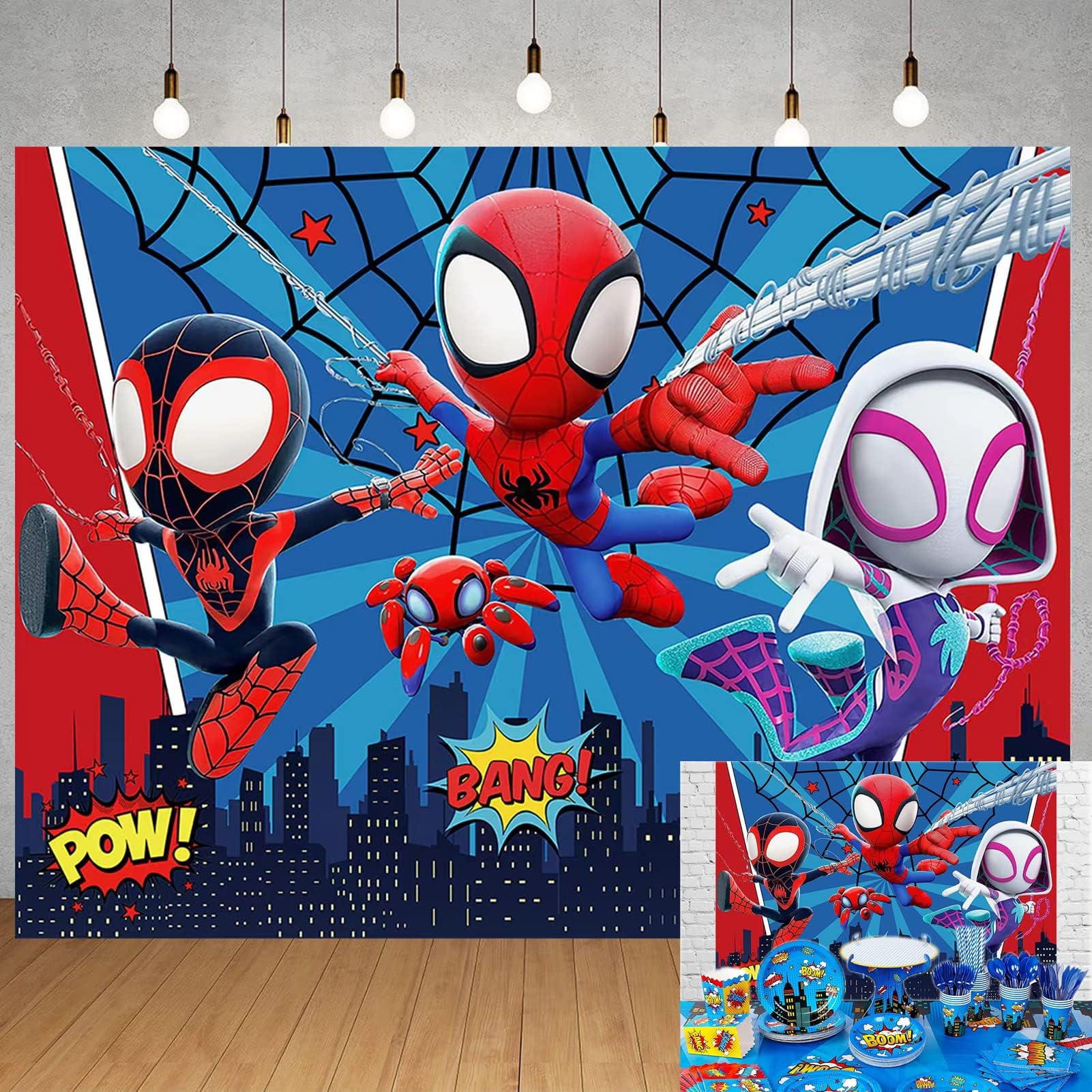 Spidey and His Amazing Friends Backdrop, 5 x 3 ft Superhero and His ...