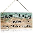 Amazon.com : Outdoor Deck Decor Deck Signs For Outside Welcome To Our ...