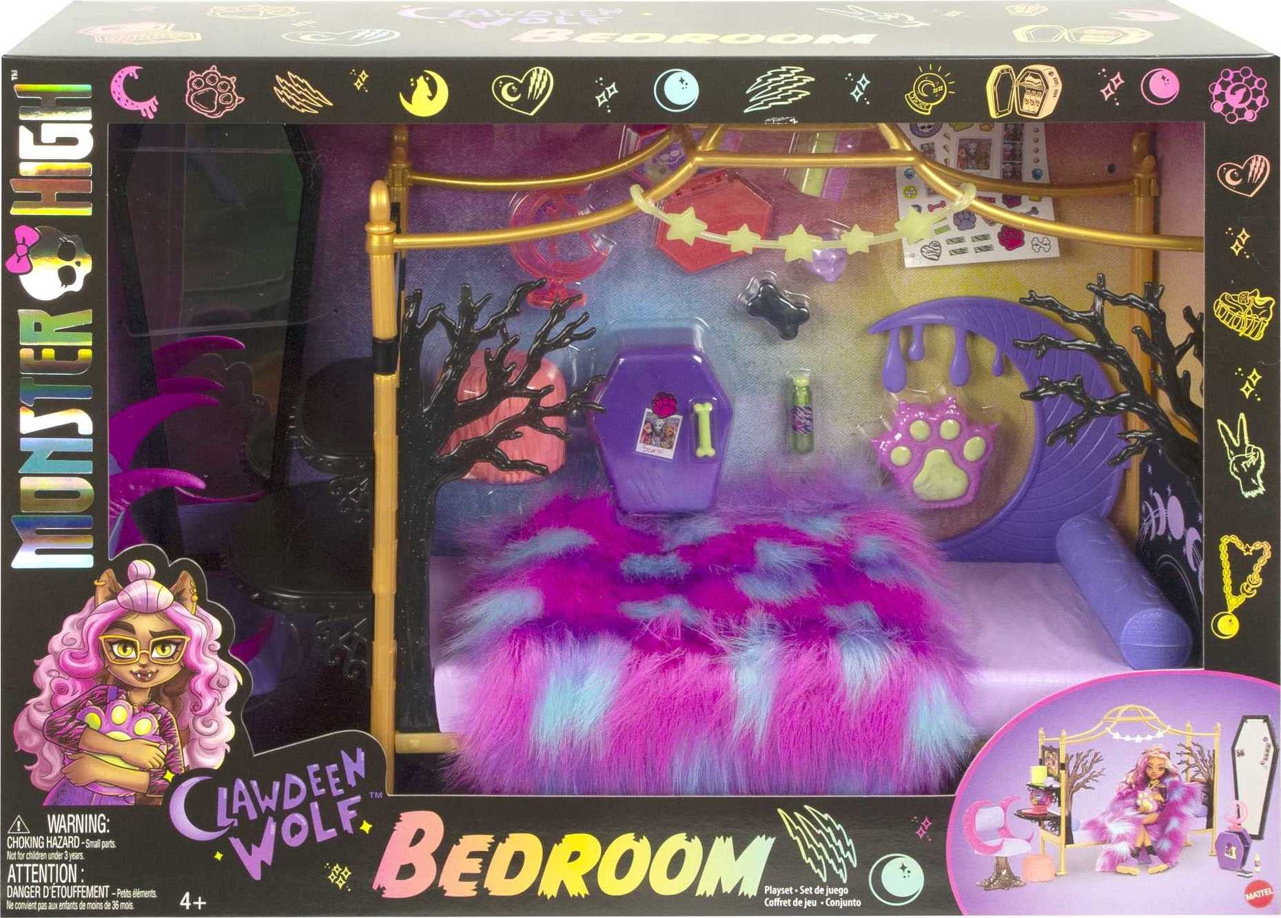 Mua Playset, Clawdeen Wolf Bedroom with Doll House Furniture & Toy ...