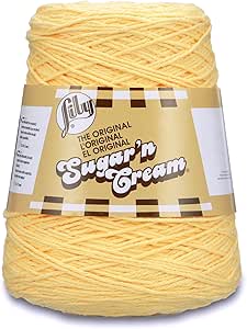 Amazon.com: Lily Sugar'n Cream Cotton Cone Yarn, 14 oz, Yellow, 1 Cone