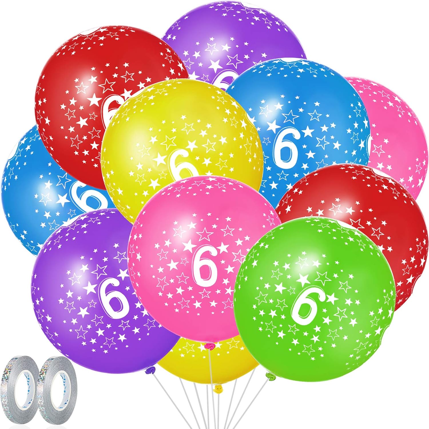 6th Birthday Balloons Sets, Includes 30 Pieces 12 Inches Anniversary ...