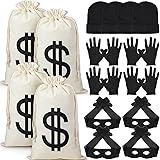 Amazon.com: Yaromo 8 Pieces Robber Costume Set,Include Canvas Dollar ...
