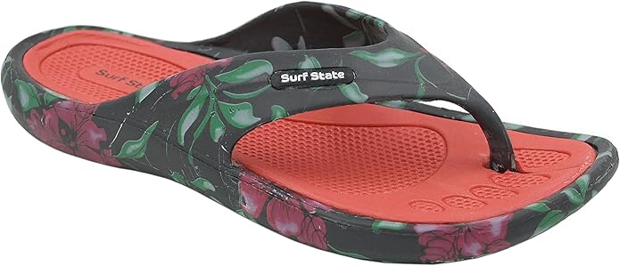 Amazon.com | Surf State Ladies Lightweight EVA Flip Flops (US 9, Red ...
