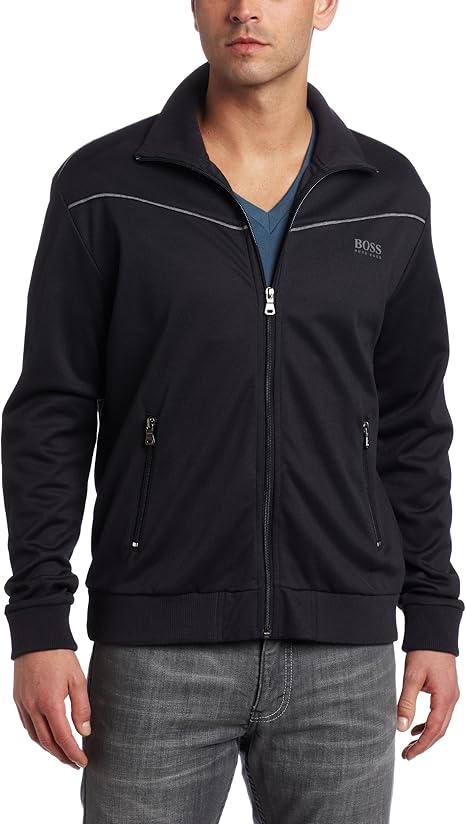 BOSS HUGO BOSS - Chaqueta de piqué con cremallera para hombre, Carbón ...