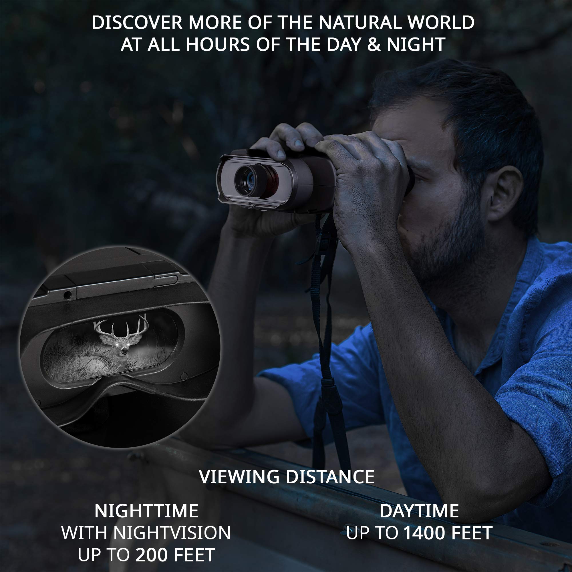 Prismáticos digitales de visión nocturna Hike Crew, captura fotos y ...