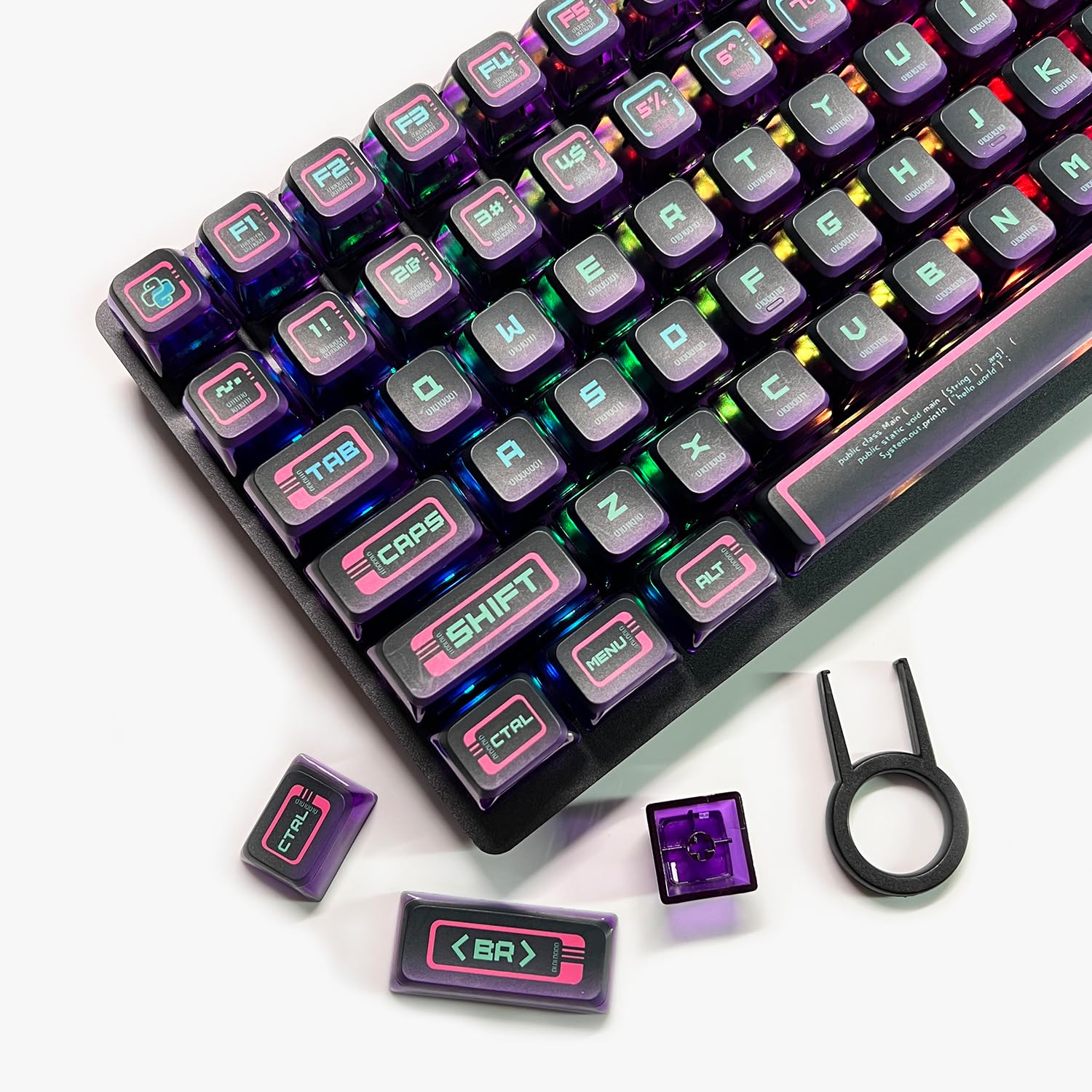 Mua Key Cap PBT Heat Sublimation Translucent Pudding Design ASA Profile ...