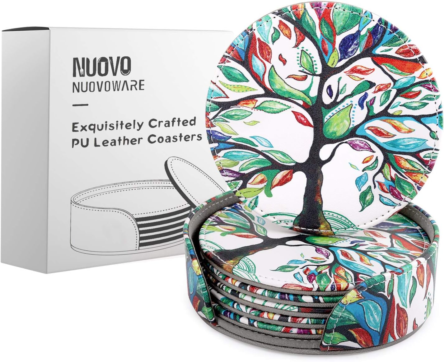 Amazon Nuovoware Coasters 6 PACK Premium PU Leather Coasters amazon-nuovoware-coasters-6-pack-premium-pu-leather-coasters