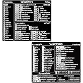 Amazon.com: Windows Shortcut Sticker-2 Pack Microsoft Windows + Word/Excel Quick Reference Guide ...