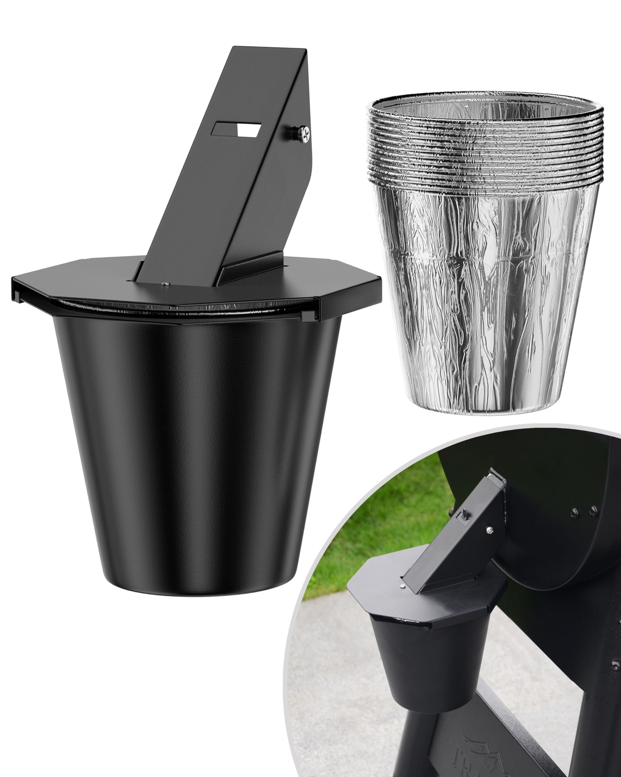 Upgraded Grease Bucket with Lid & 12-Pack Liners - Modified Traeger ...
