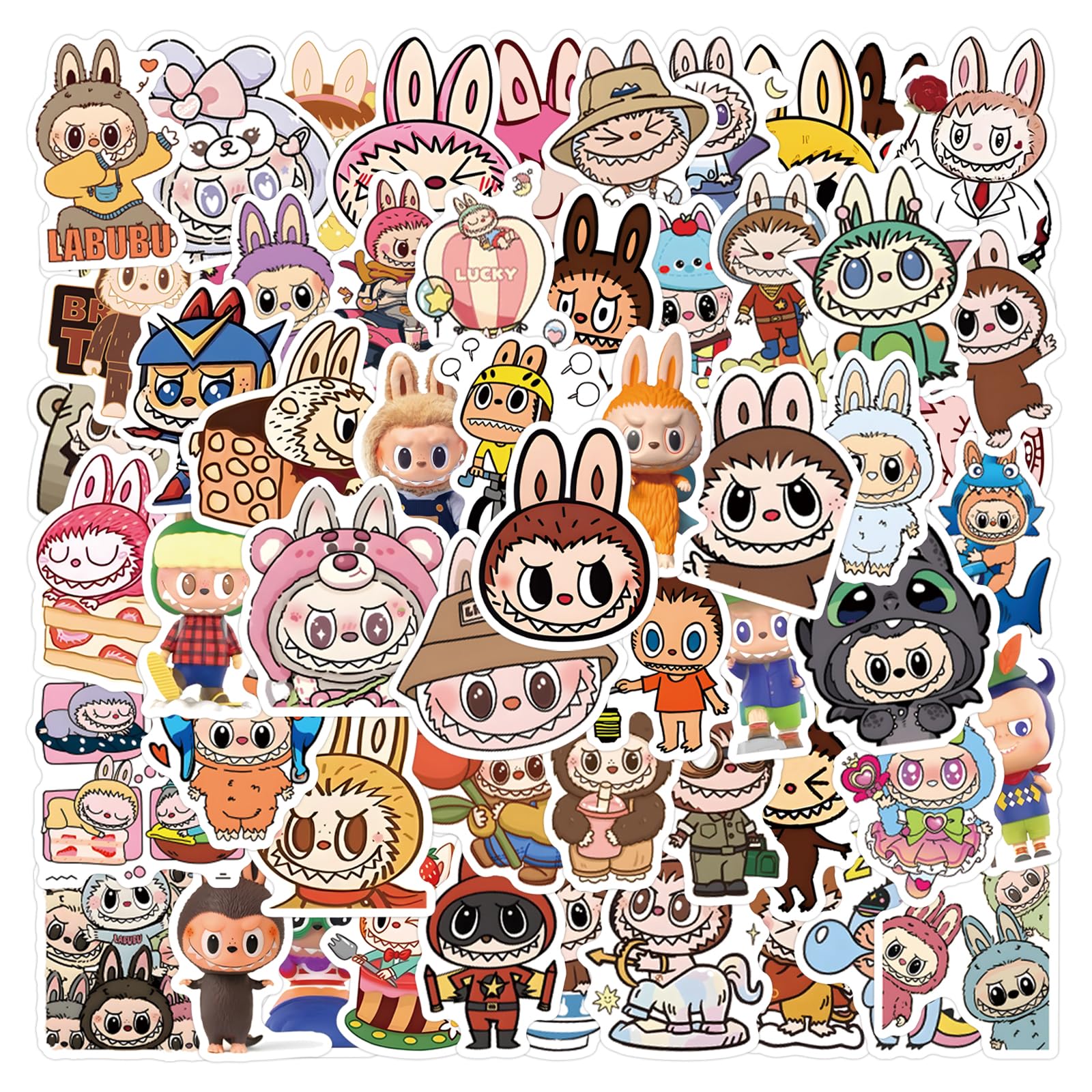 Anhstks 110 Pcs Labubu Funny Cartoon Stickers for Teens Laptops ...