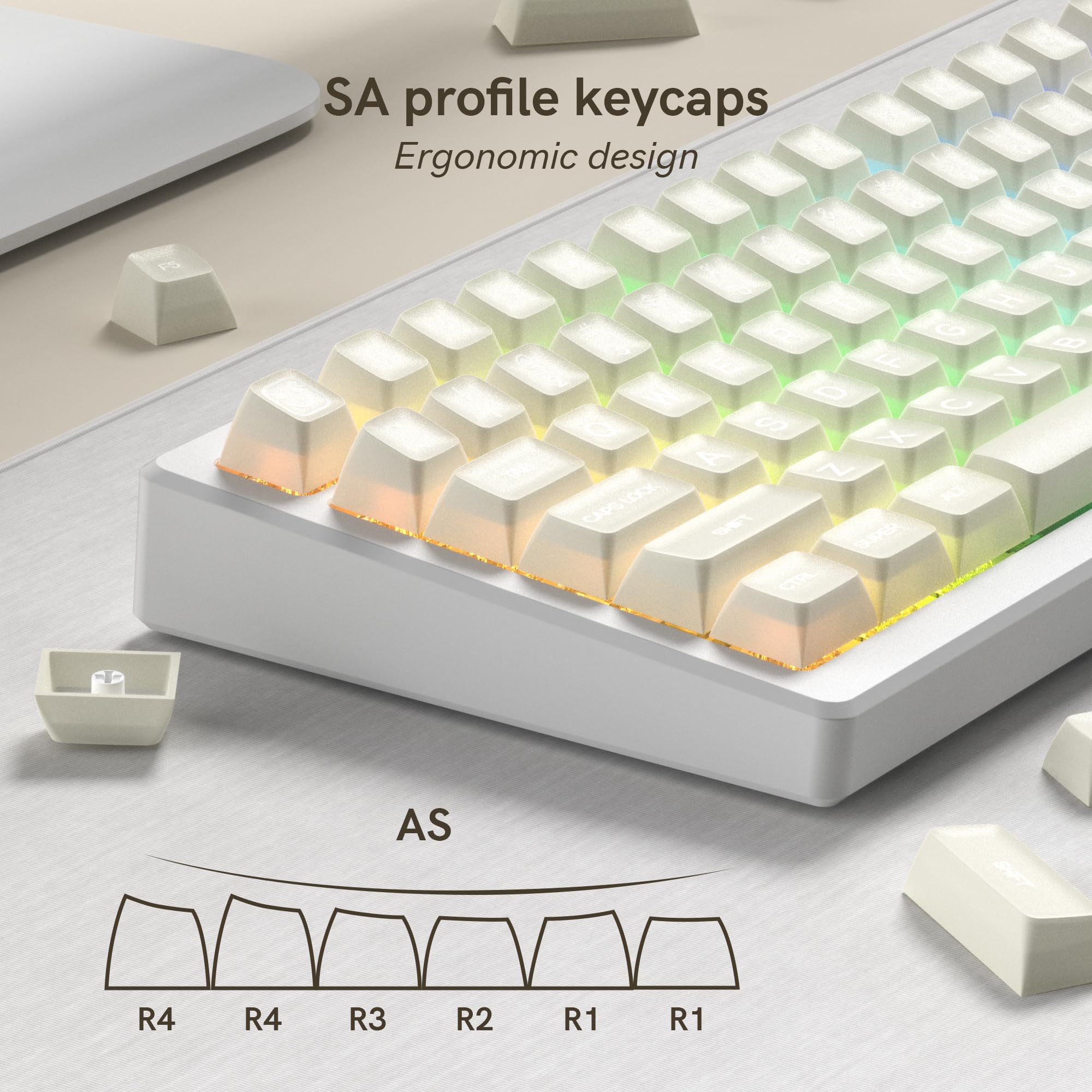 Mua White Jade - PBT keycaps,SA Profile keycaps,Double Shot keycaps 60 ...