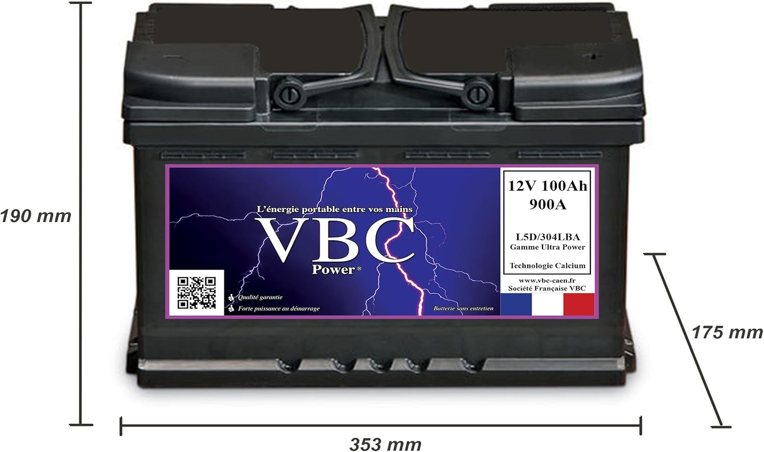 Amazon.fr : Batterie Auto 12V 100Ah 900A