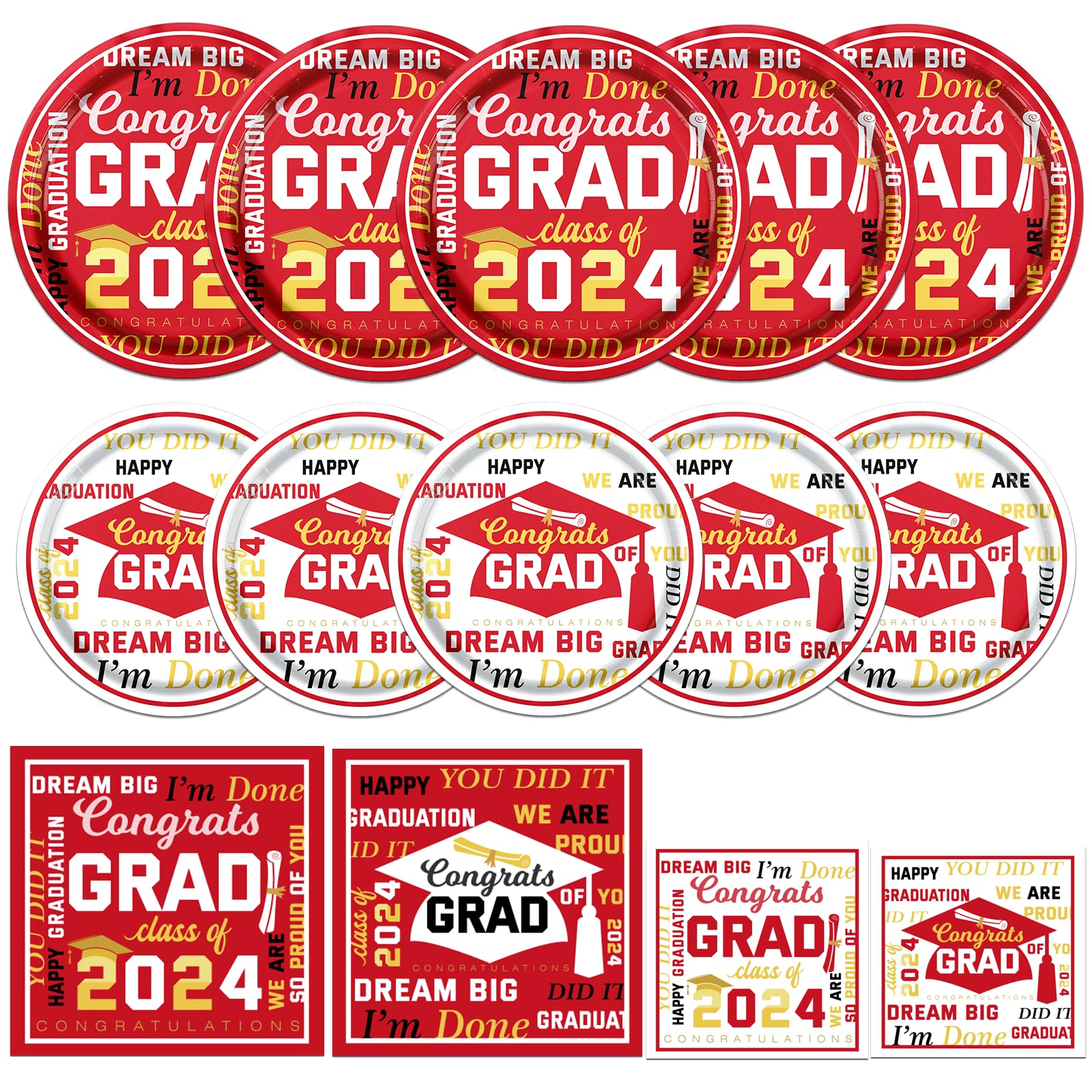 Lenyunge Graduation Party Plates and Napkins,2024 Graduation Party ...