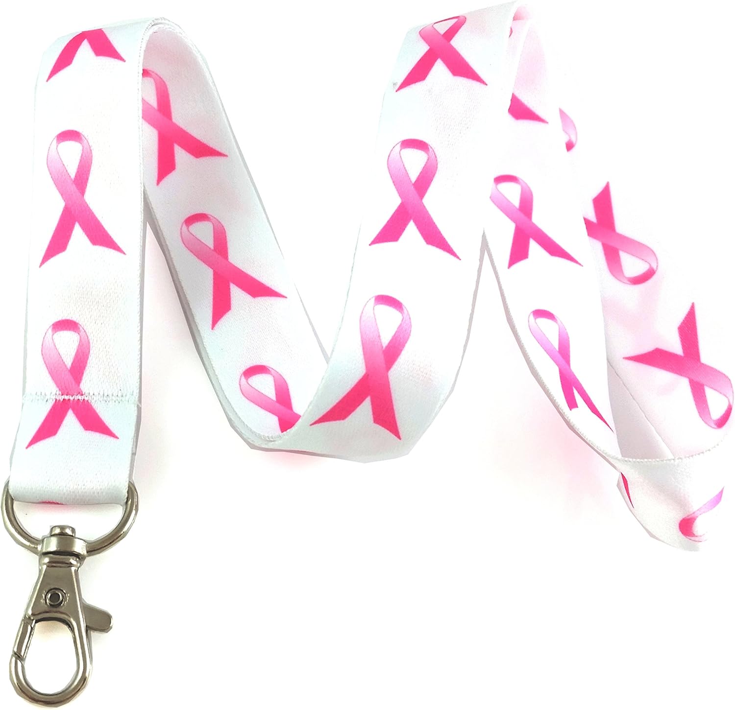 Women Black Lanyard & Pink Ribbon Cancer Awareness Lanyard & Vertical ...