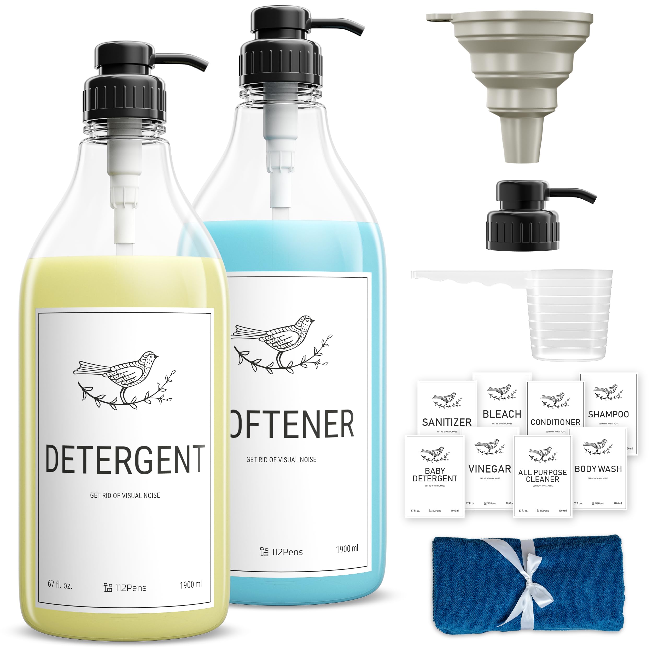 Liquid Laundry Detergent Dispenser and Fabric Softener Dispenser 67 Oz ...