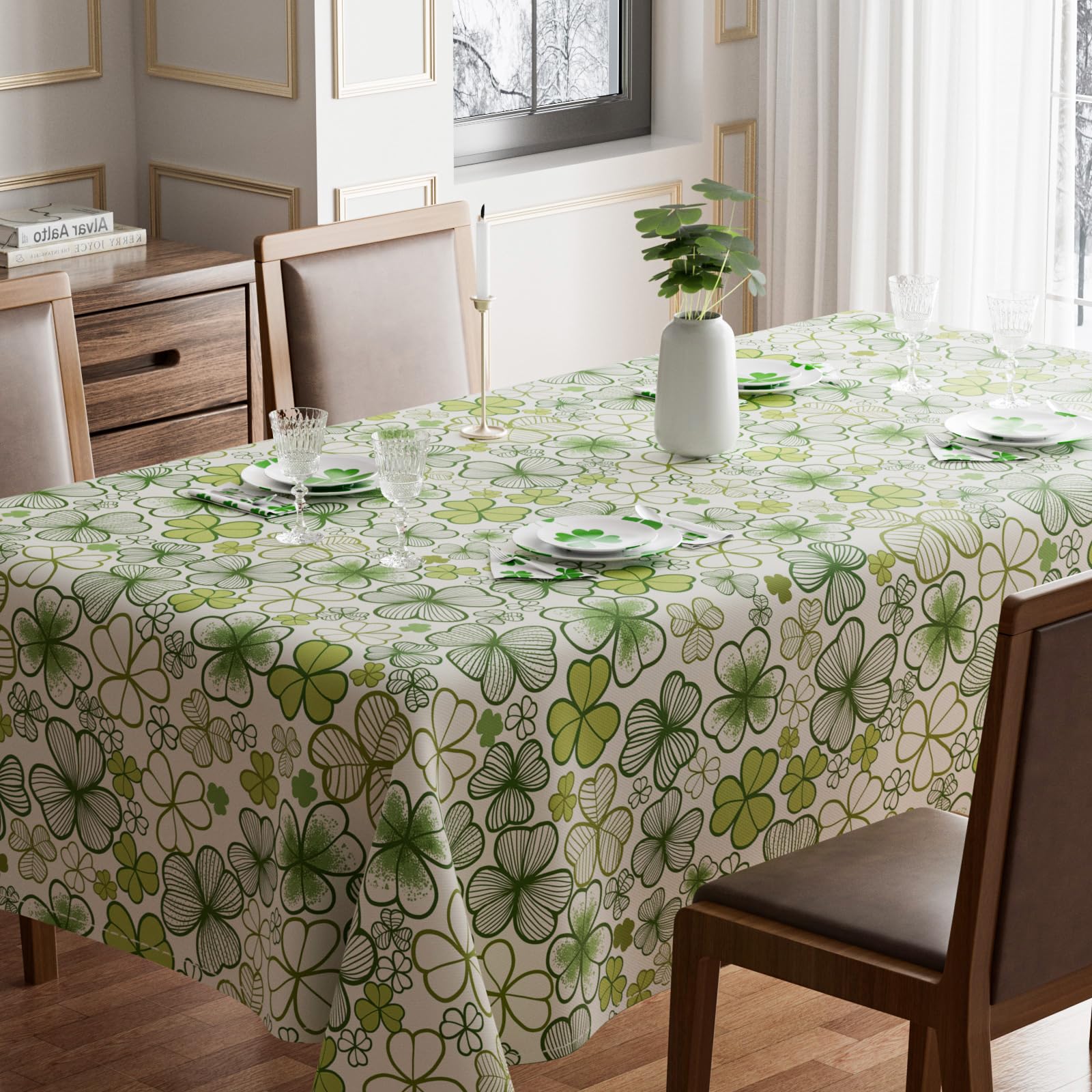 BOTB LIHM St. Patrick's Day Green Shamrock Tablecloth Rectangle ...