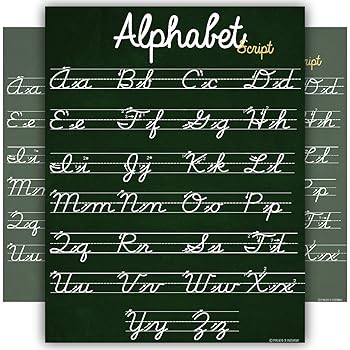 Amazon.com: ABC Alphabet - Cursive Chart & Manuscript Poster ...