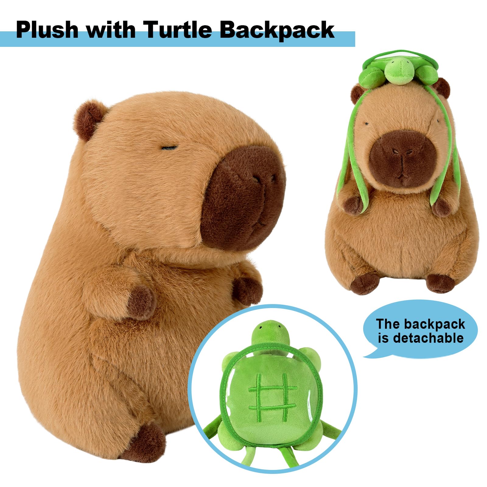 Mua Cute Capybara Plush with Turtle Backpack Soft Capibara Stuffed ...