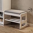 Amazon.com: KASLANDI Small Shoe Bench with Cushion,2 Tiers Shoe Rack ...