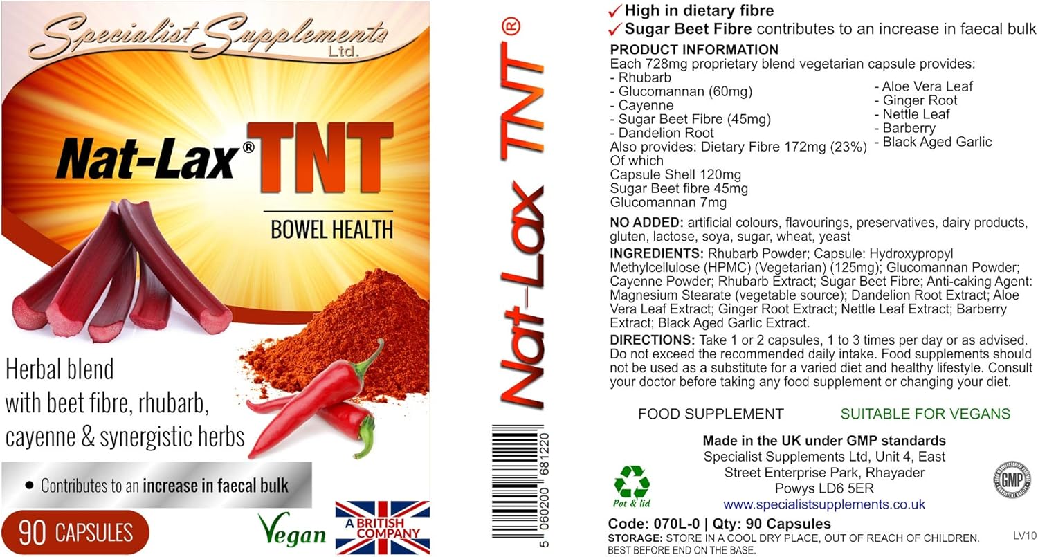 Specialist Supplements NAT-Lax TNT (90 Capsules) (Pack of 4) – BigaMart
