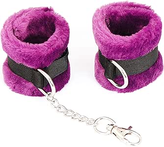 Amazon.com: Soft Velvet Handcuffs Bondage Restraints Hand Cuffs (Purple ...