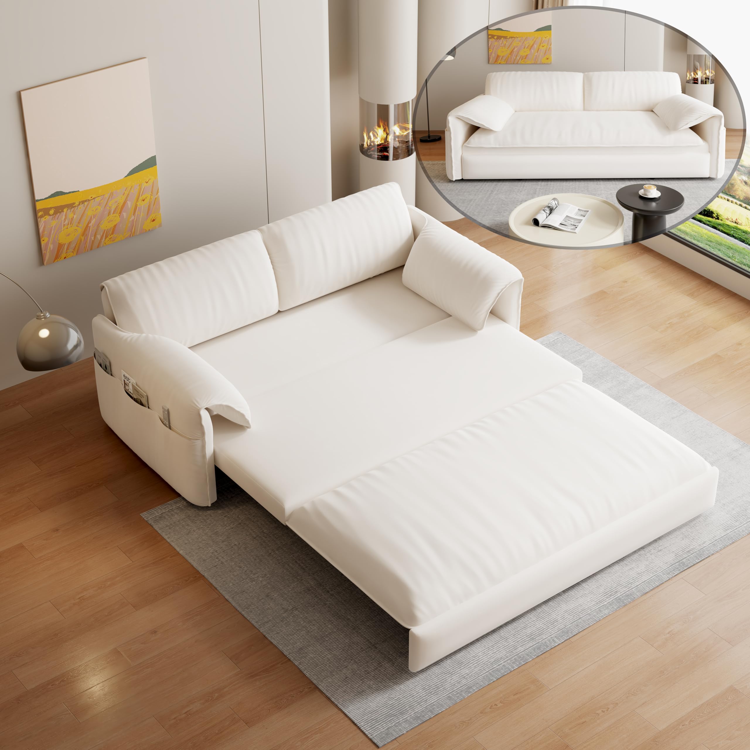 Oversized Convertible Loveseat Queen Sleeper Sofa Bed Pull Out Sofabed ...