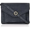 Amazon.com: Leather Flapover Crossbody Handbag Purse for Women with ...