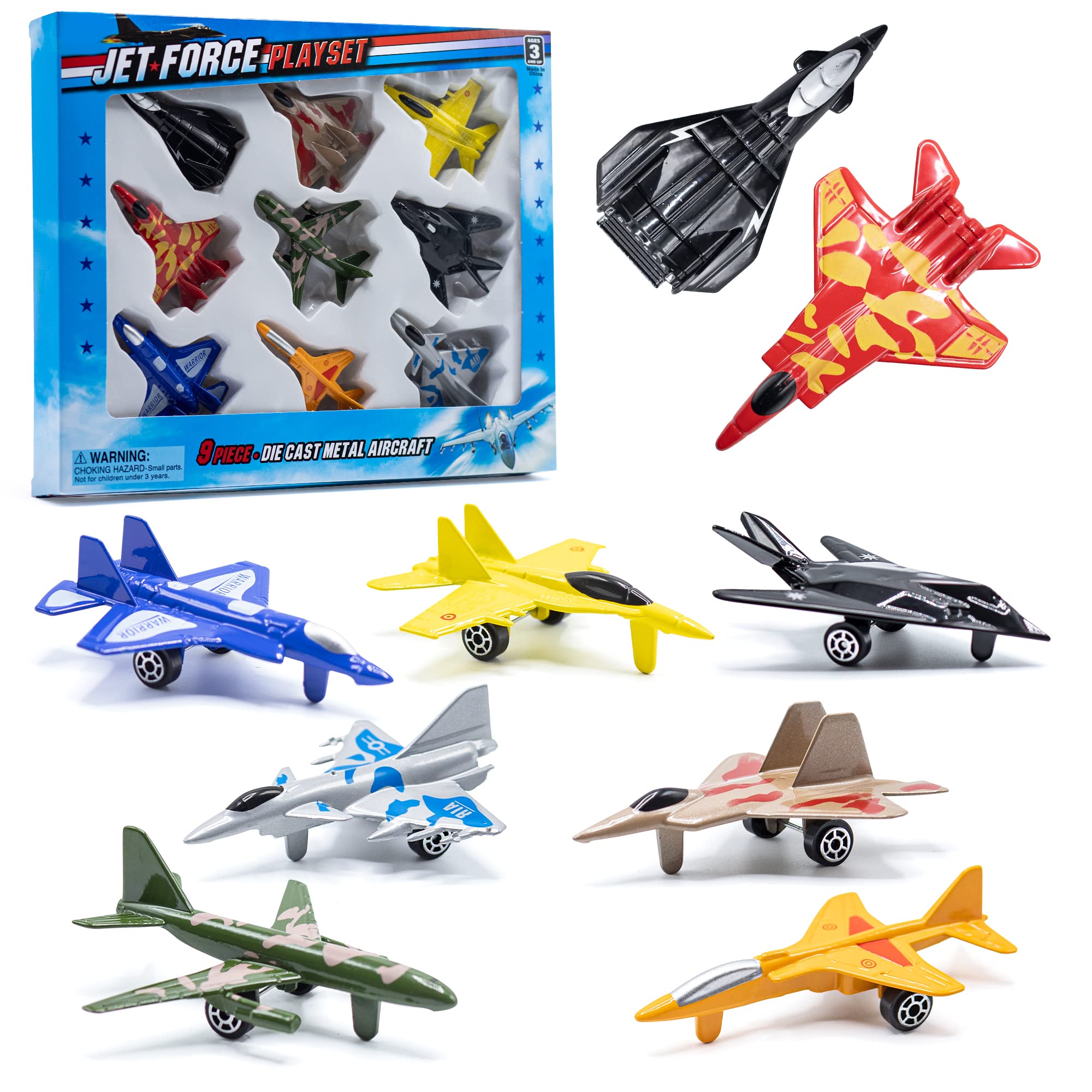 Mua Srenta Assorted Color & Styles 9 Piece Die Cast Air Force Jet Play ...