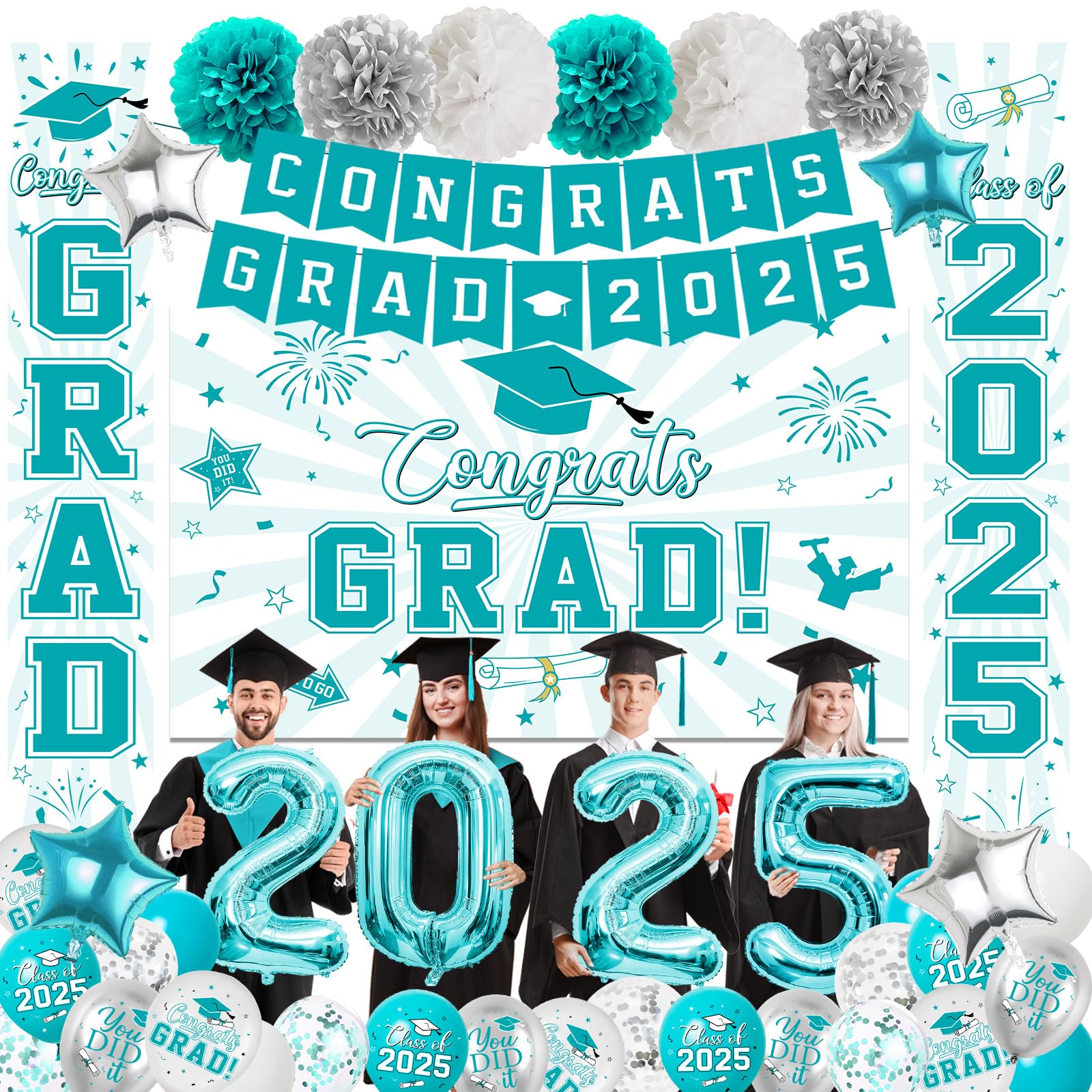 Teal Graduation Decorations 2025,Class of 2025 Graduation Decorations ...