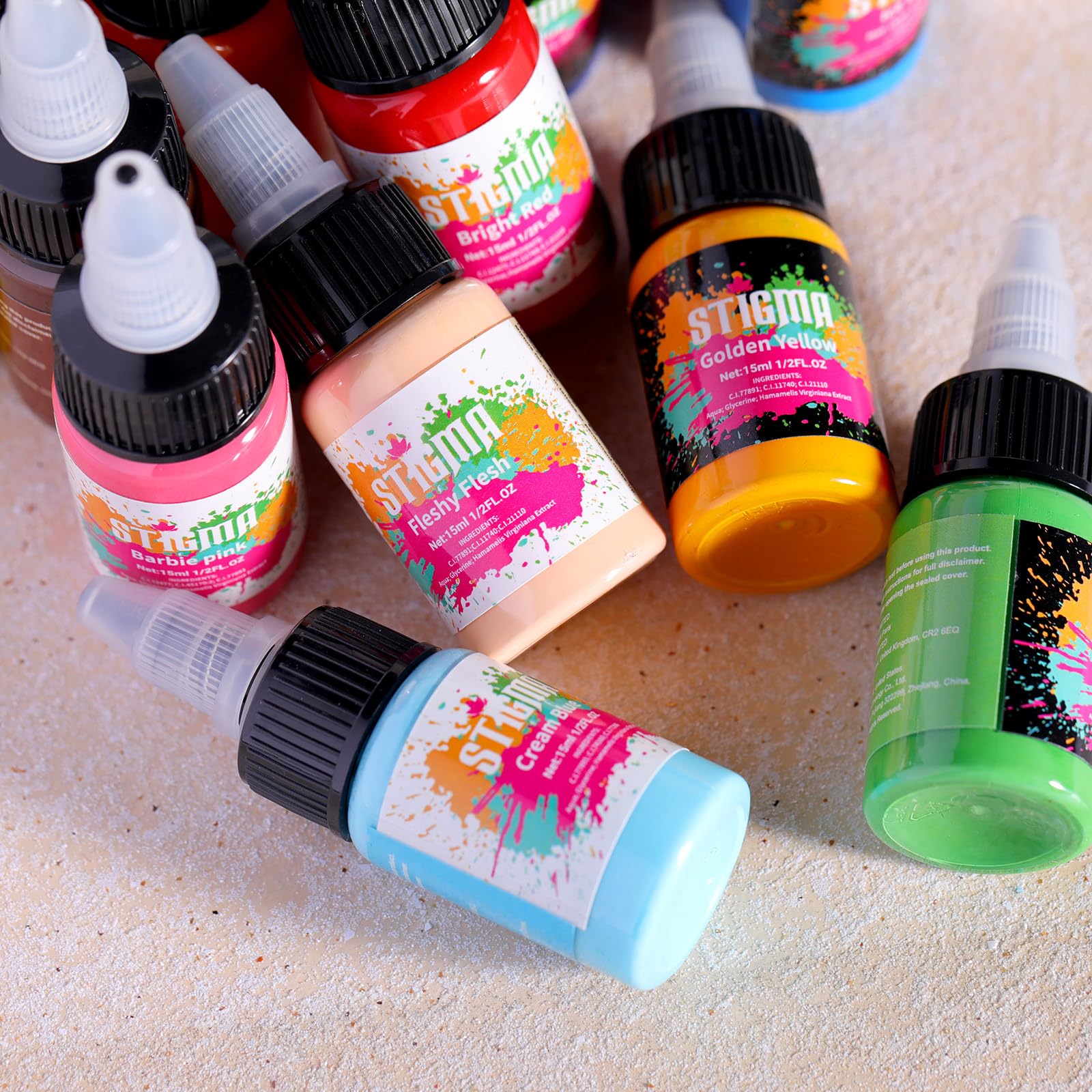 Mua STIGMA 14Pcs Tattoo Ink Color Set 14 Colors Ink Set 1/2 OZ(15ml ...