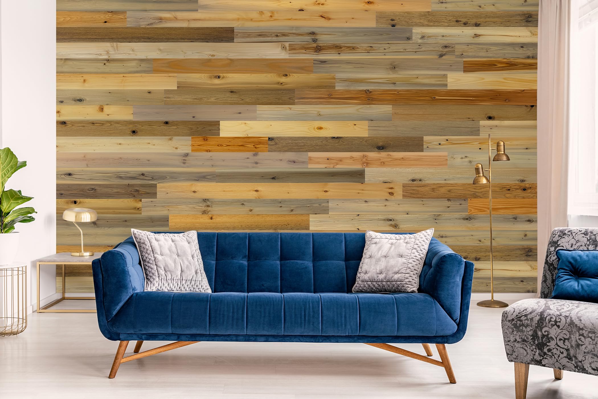 Timberchic River Reclaimed Wooden Wall Planks - Simple Peel & Stick ...