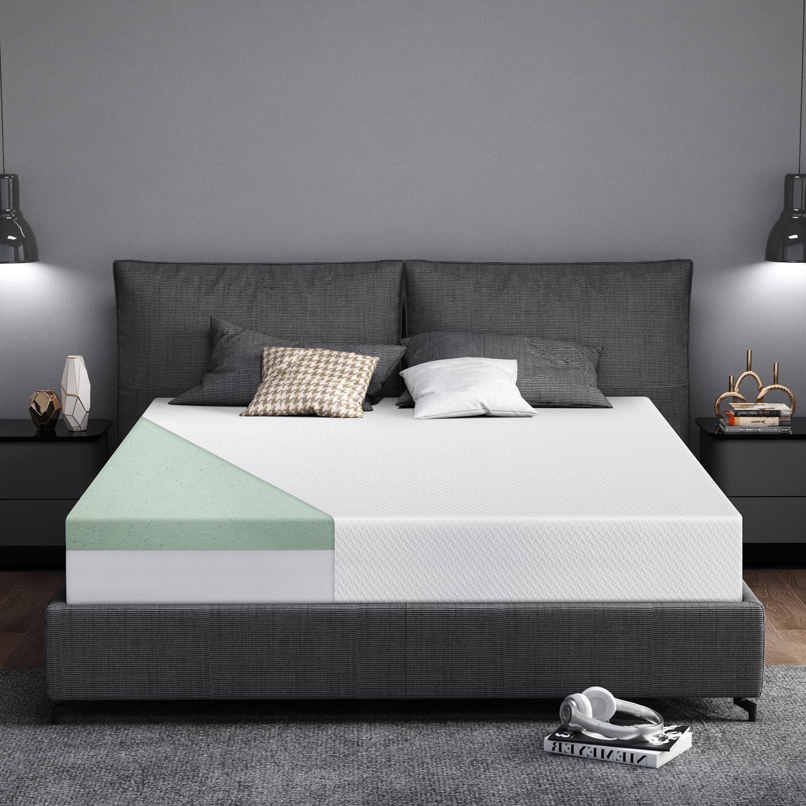 Extra Firm King Size Memory Foam Mattress 10 Inch with Tencel Cover ...
