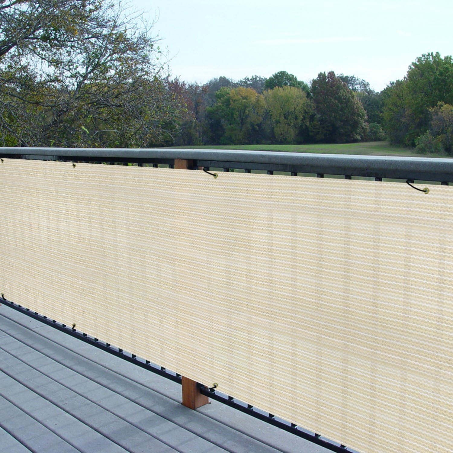Amazon.com : E&K Sunrise 3‘ x 15' Privacy Fence Screen Mesh for Balcony ...
