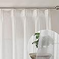 Amazon.com: Ftinala Linen Curtains 96 Inches Long Off White Curtains Ivory Pinch Pleat Semi ...