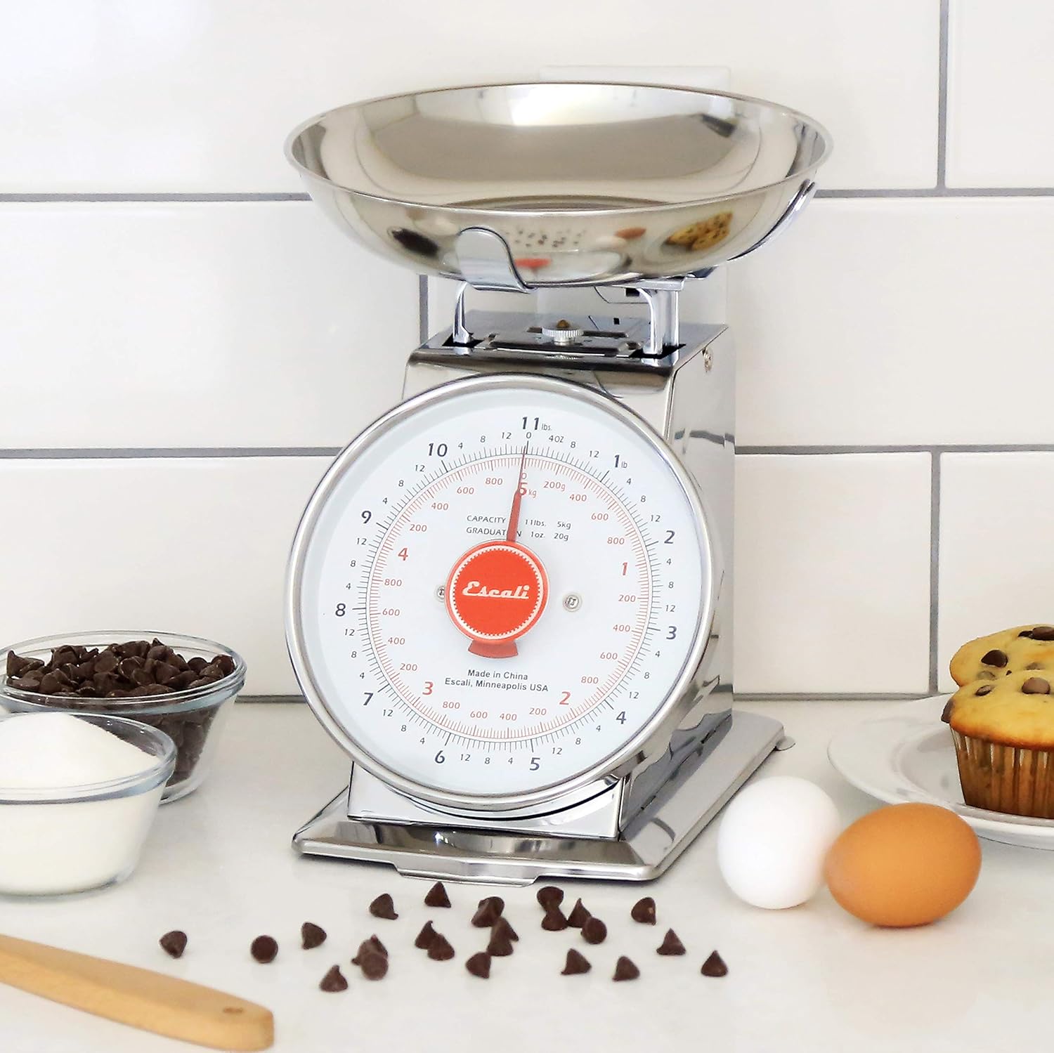 Mercado Escali Dial Kitchen Scale Stainless Bowl 11 Lb 5 Kg Capacity ...