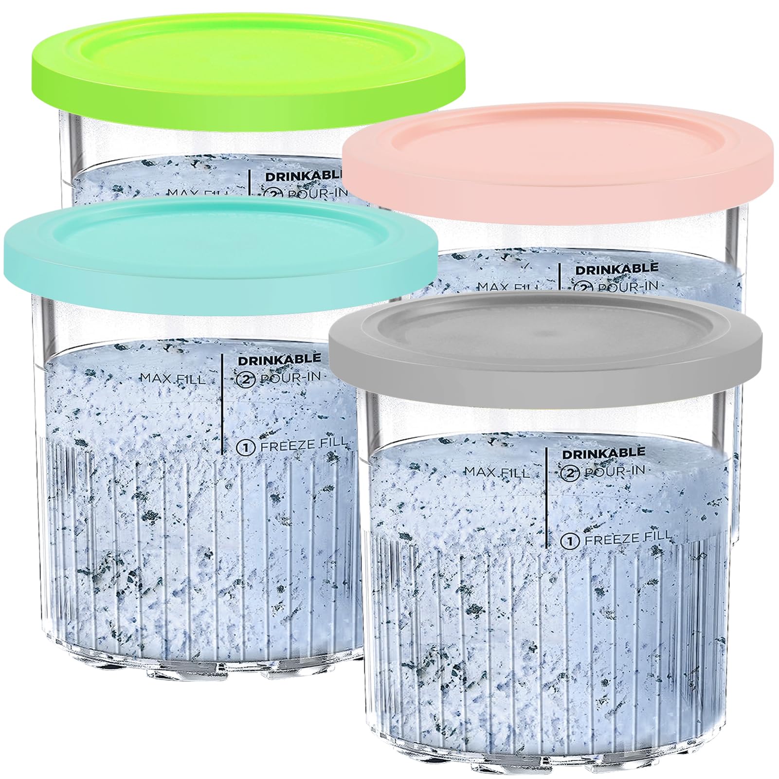 YQL 24oz Containers Replacement for Ninja Creami Deluxe Pints and Lids ...