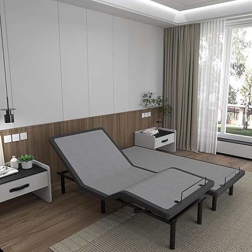 Adjustable Bed Frame Split King - Electric Base with Massage, Wireless ...