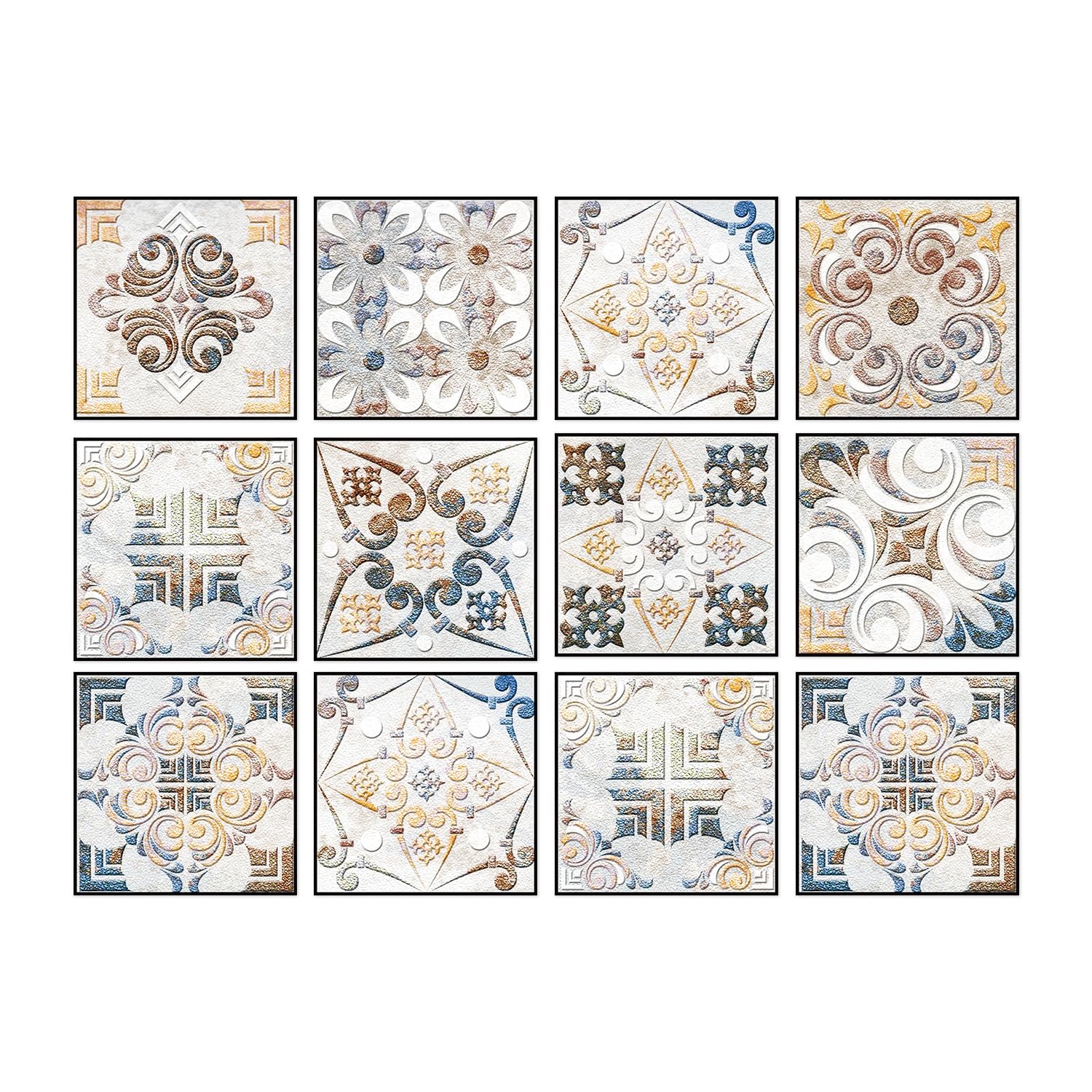 Decorative 6x6 Tile Stickers for Kitchen, Laundry,Shower, Adhesive ...