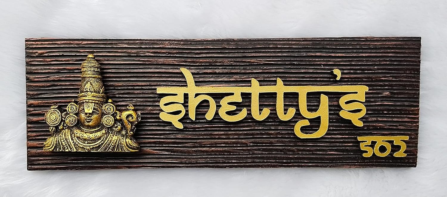 @DoorSajawat Wooden Name Plate for Home Entrance/Home Door, Outdoor ...
