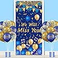Amazon.com: Blue Gold We Will Miss You Decorations for Men Navy Blue We Will Miss You Door Cover ...